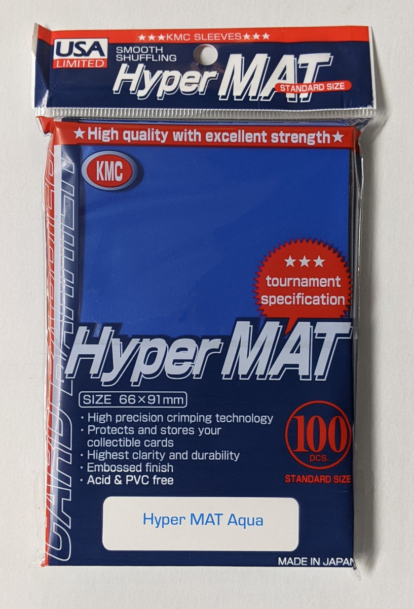 KMC USA Limited Hyper Mat Standard Size Sleeves 66 x 91 mm 100ct - Aqu ...