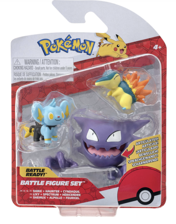 Pokemon Battle Figure Set 3-Pack (Shinx, Haunter and Cyndaquil) – A & C ...