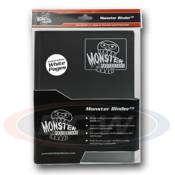 Monster Protectors: 9 Pocket Binder Portfolio - Matte Black With White ...