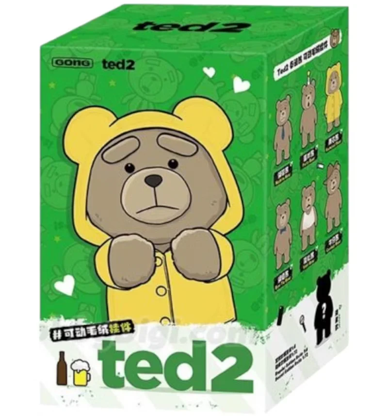 POP MART Ted 2 Teddy Bear Plush Pendant Blind Box (1 Random Blind Box ...