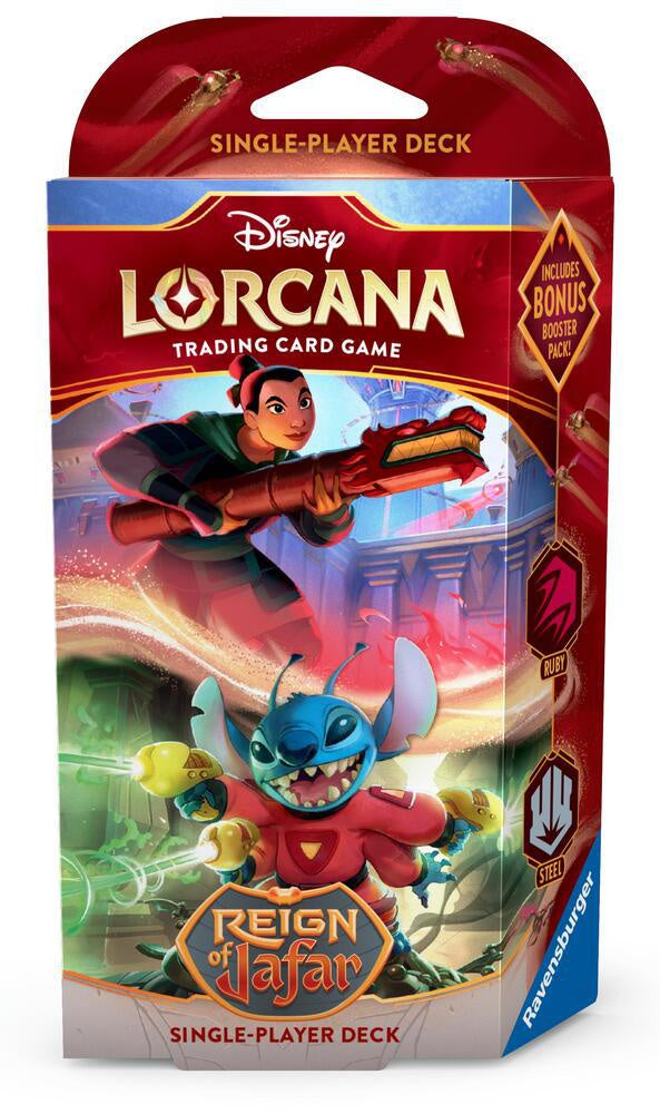 Disney Lorcana: Reign Of Jafar Starter Deck (Ruby & Steel) - Mulan & S ...