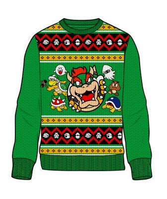 Super Mario Bros: Bowser Christmas Sweater - Extra Large Size – A & C Games