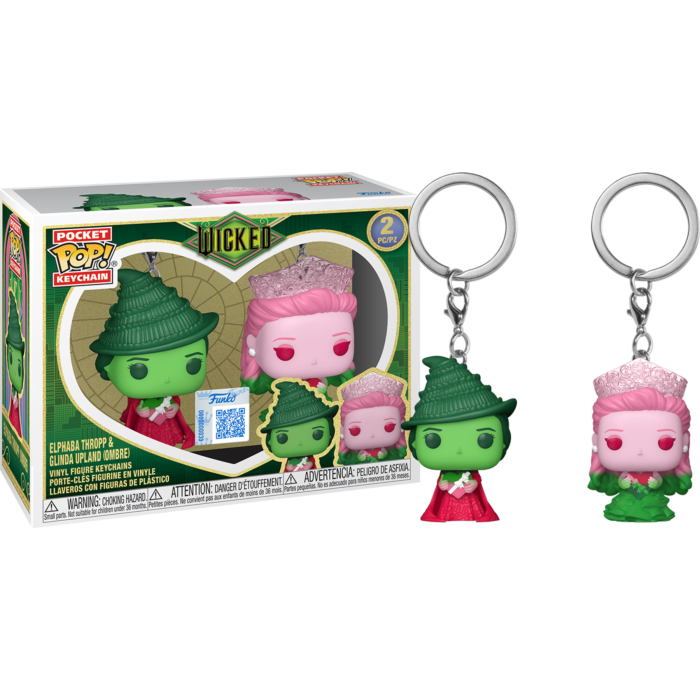 Funko POP! Pocket Keychain: Wicked - Elphaba Thropp & Glinda Upland (O ...