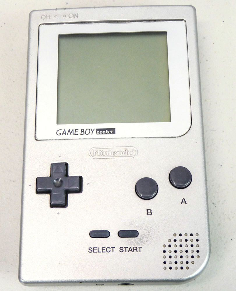 Game Boy Pocket Silver MGB-001 System Nintendo Console (Silver Boarder ...