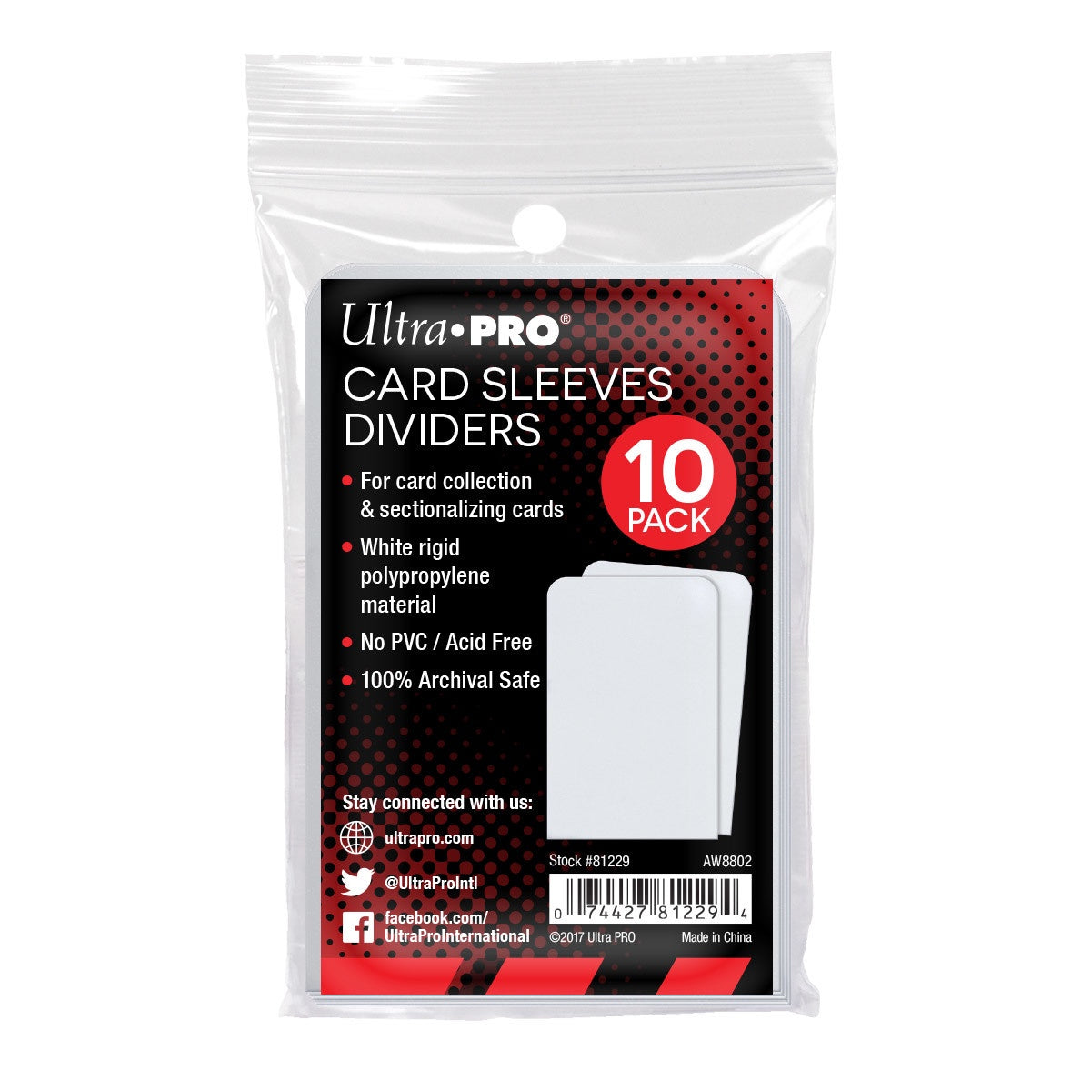 Ultra Pro - Semi-Rigid Card Sleeves Dividers 10ct - White – A & C Games