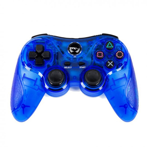 PS2 CLEAR BLUE DUALSHOCK 2 WIRELESS CONTROLLER [TTX TECH] – A & C Games