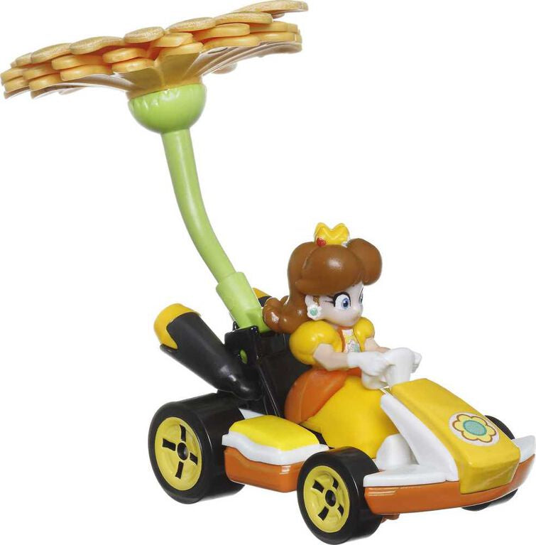 Hot Wheels Mario Kart Princess Daisy Standard Kart + Flower Glider – A ...
