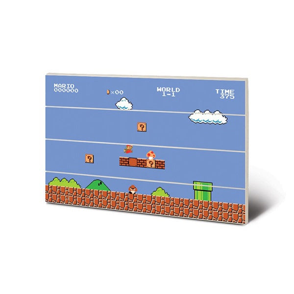 Super Mario Bros World 1-1 NES Game Cover Art 16″ x 24″ Wood Print [Py ...