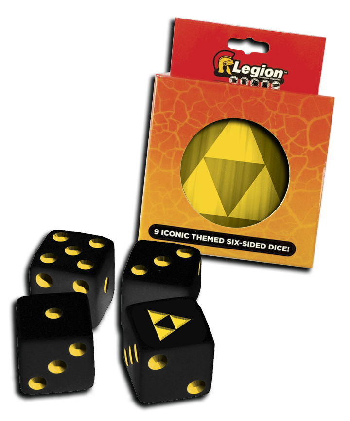 Legion Six-Sided 9 Iconic Themed Black Dice - Triforce – A & C Games