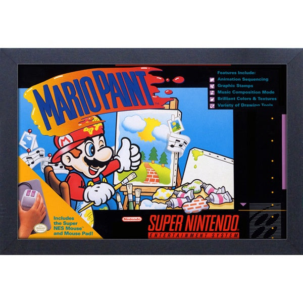 Mario Paint Game Cover Art 11″x17″ Framed Print [Pyramid America] (Loc ...