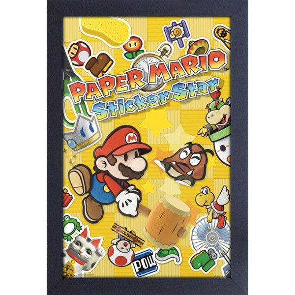 Paper Mario Sticker Star Cover Art Framed Print [Pyramid America] (Loc ...