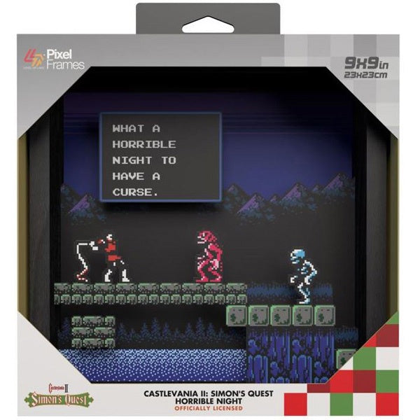 Castlevania II Horrible Night 9″x9″ Pixel Frame 3D Pixel Box Art – A ...