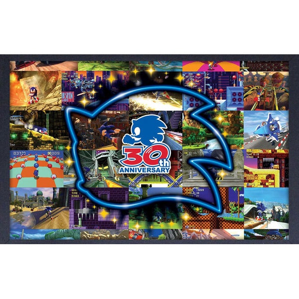 Sonic the Hedgehog 30th Anniv Collage 11″ x 17″ Framed Print [Pyramid ...