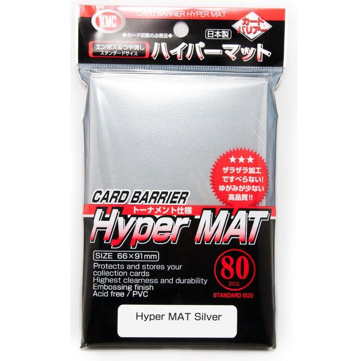 KMC Card Barrier Hyper Mat Standard Size Sleeves 66 x 91 mm 80ct - Sil ...
