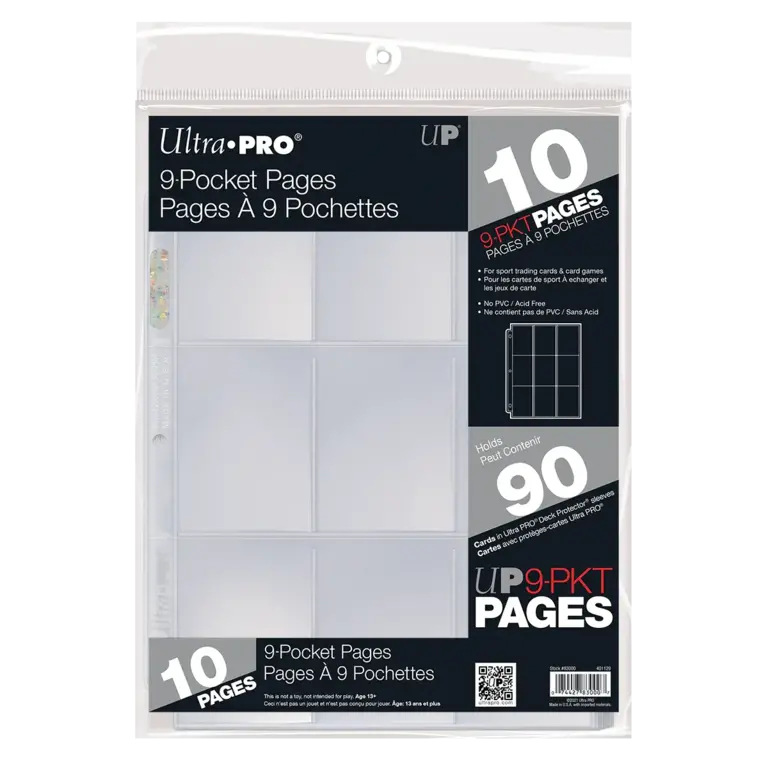 Ultra Pro - 9 Pocket Binder Pages - 10 Pack – A & C Games