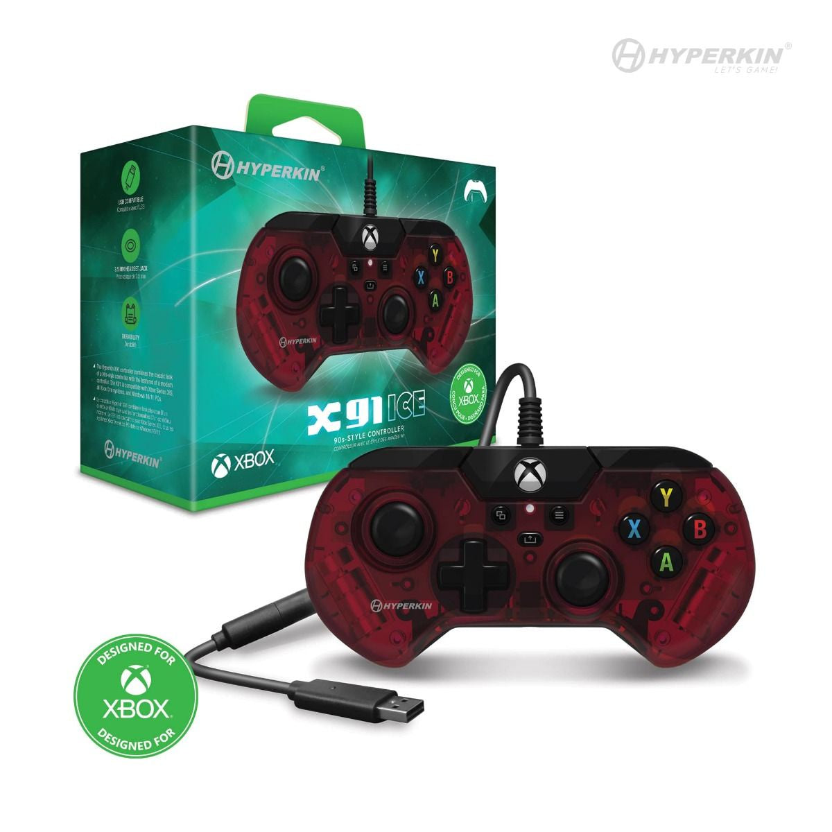 Hyperkin X91 Ice Wired Controller for Xbox Series X|S / Xbox One / Win ...